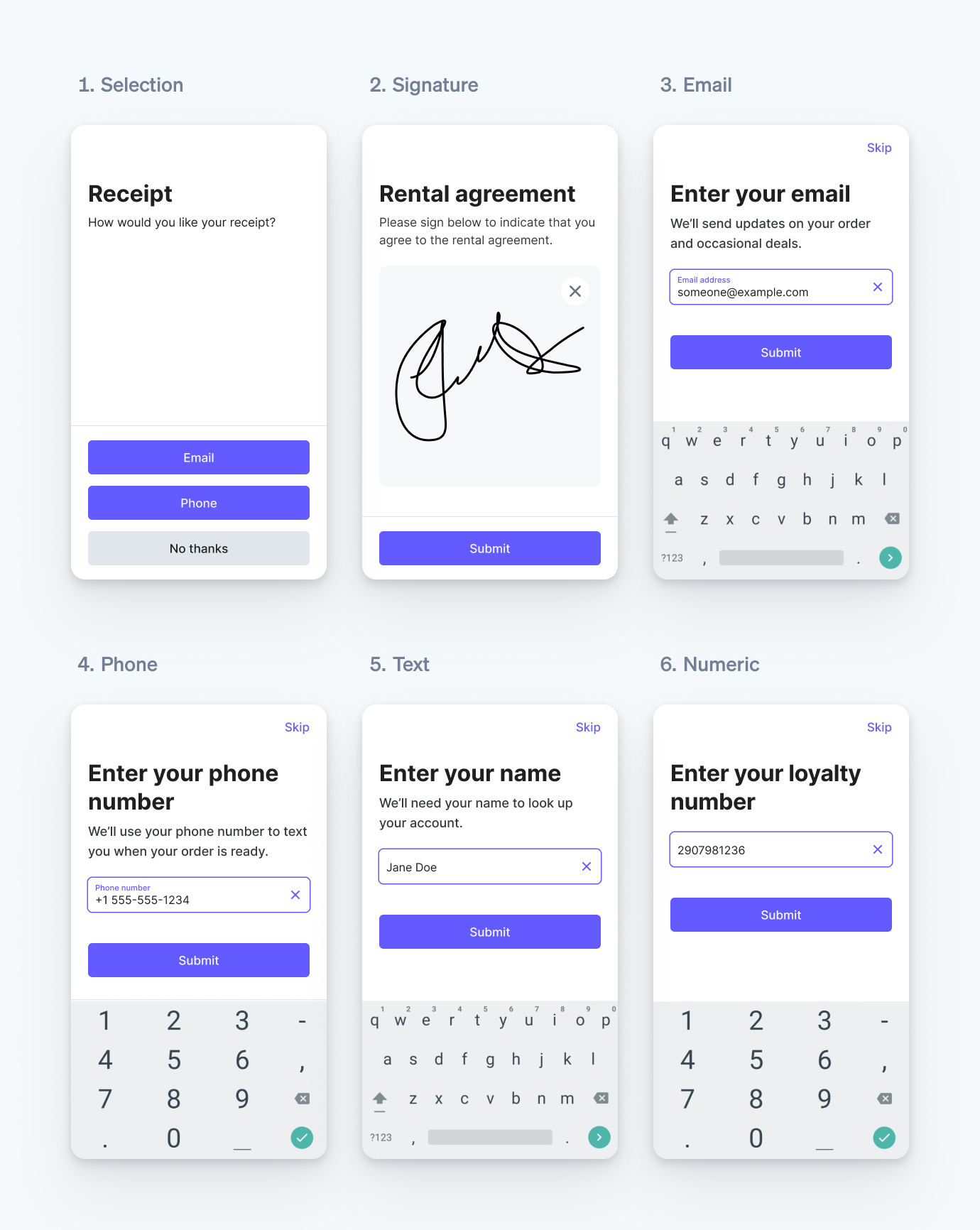 Collect Inputs | Stripe Documentation