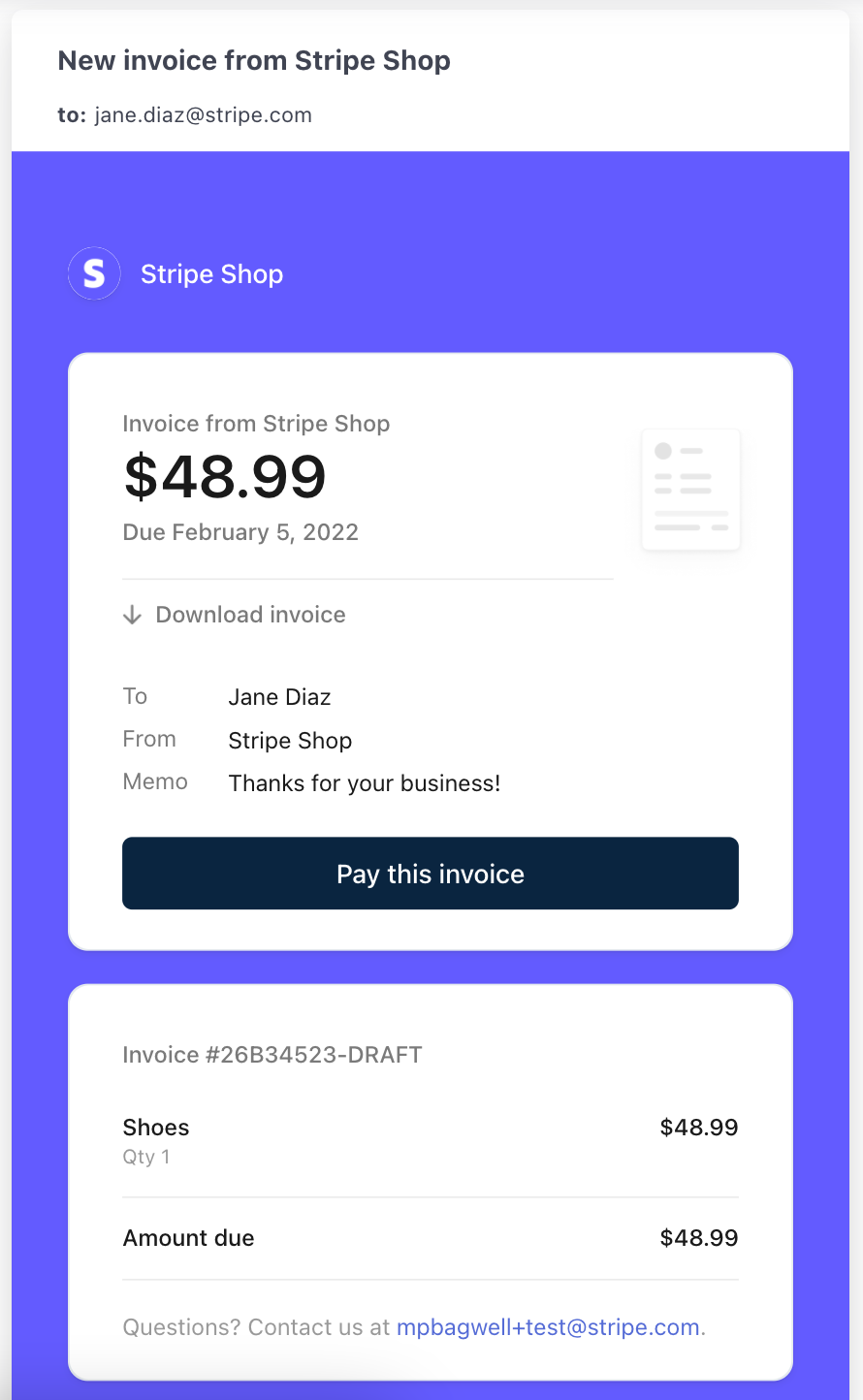Stripe Invoice