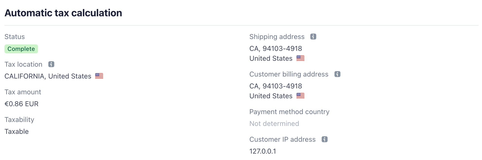 Zero tax amounts and reverse charges | Stripe Documentation