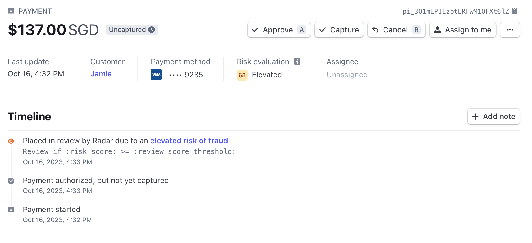 Reviewing uncaptured payments | Stripe Documentation