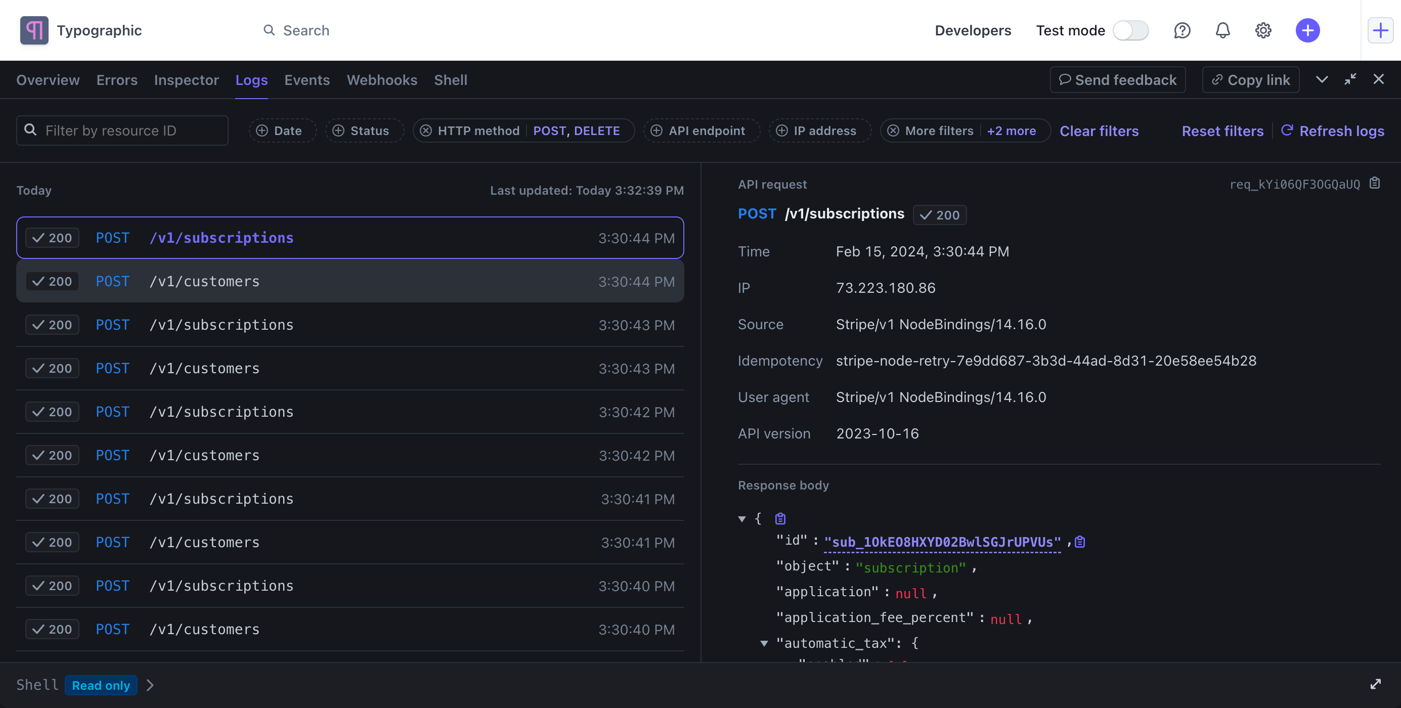 Workbench | Stripe Documentation